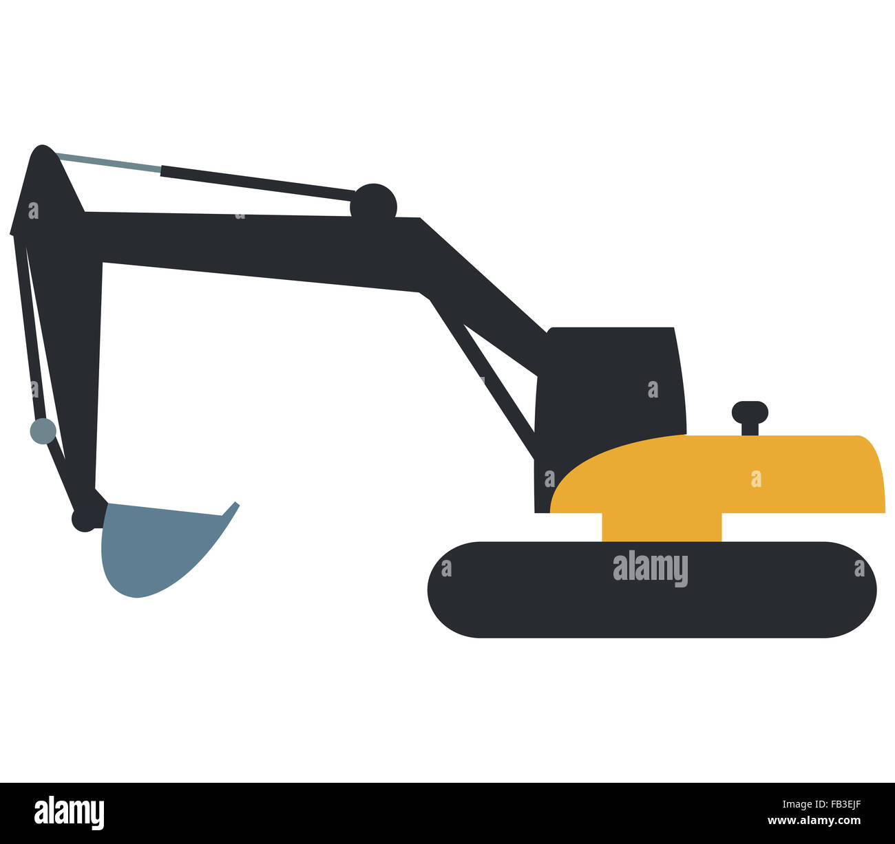 excavator on white background Stock Photo - Alamy
