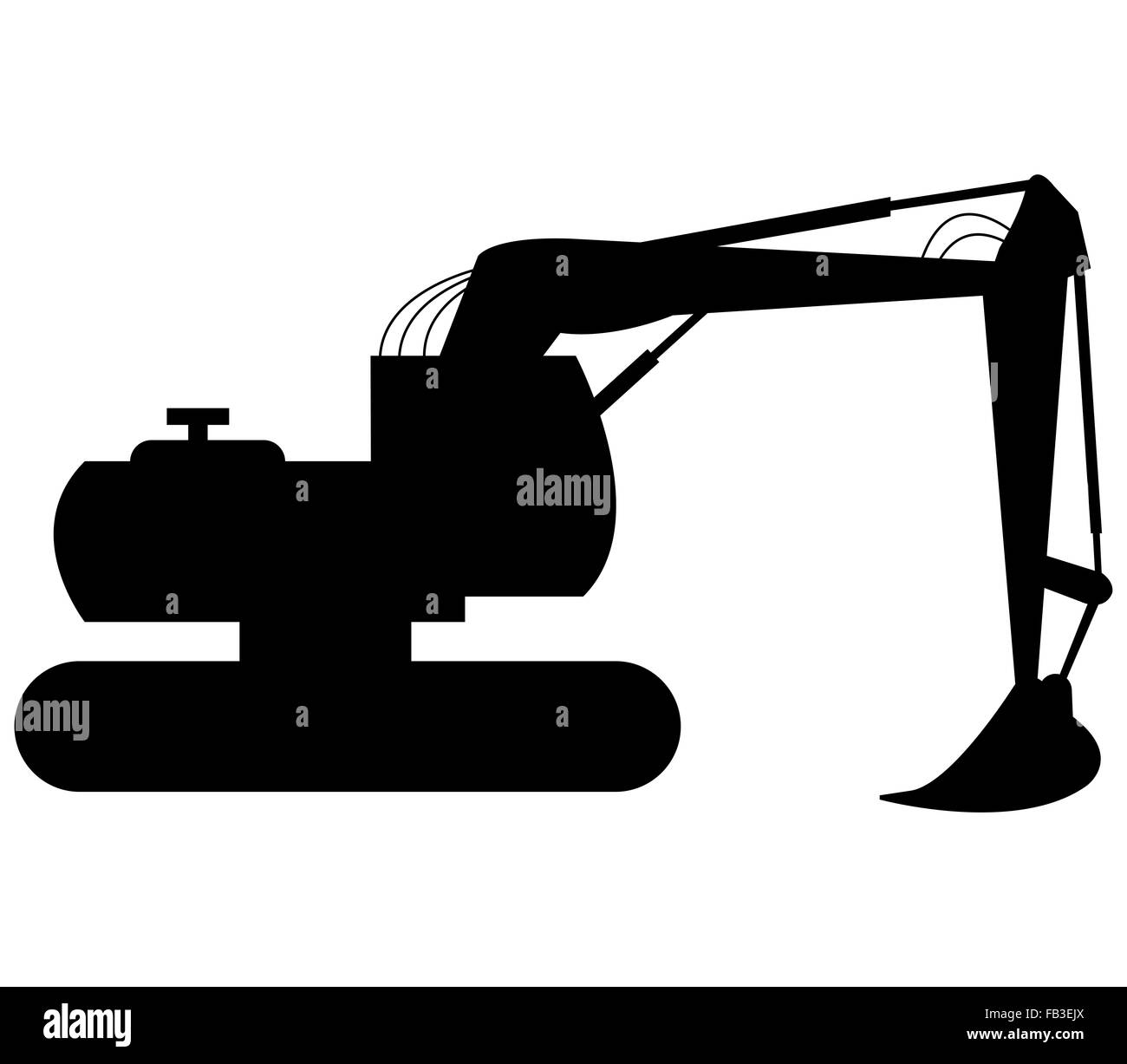 excavator on white background Stock Photo - Alamy