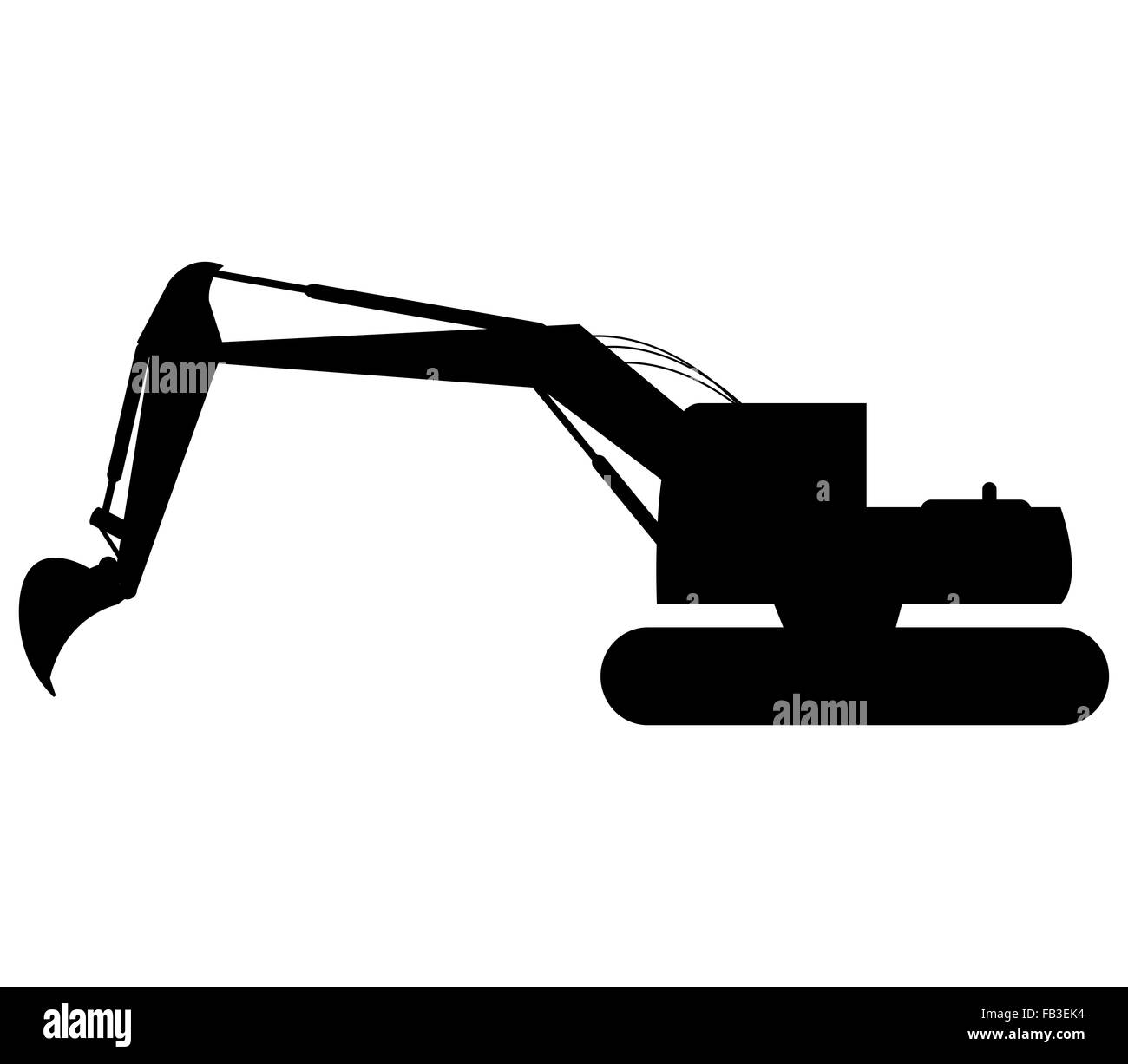 excavator on white background Stock Photo - Alamy
