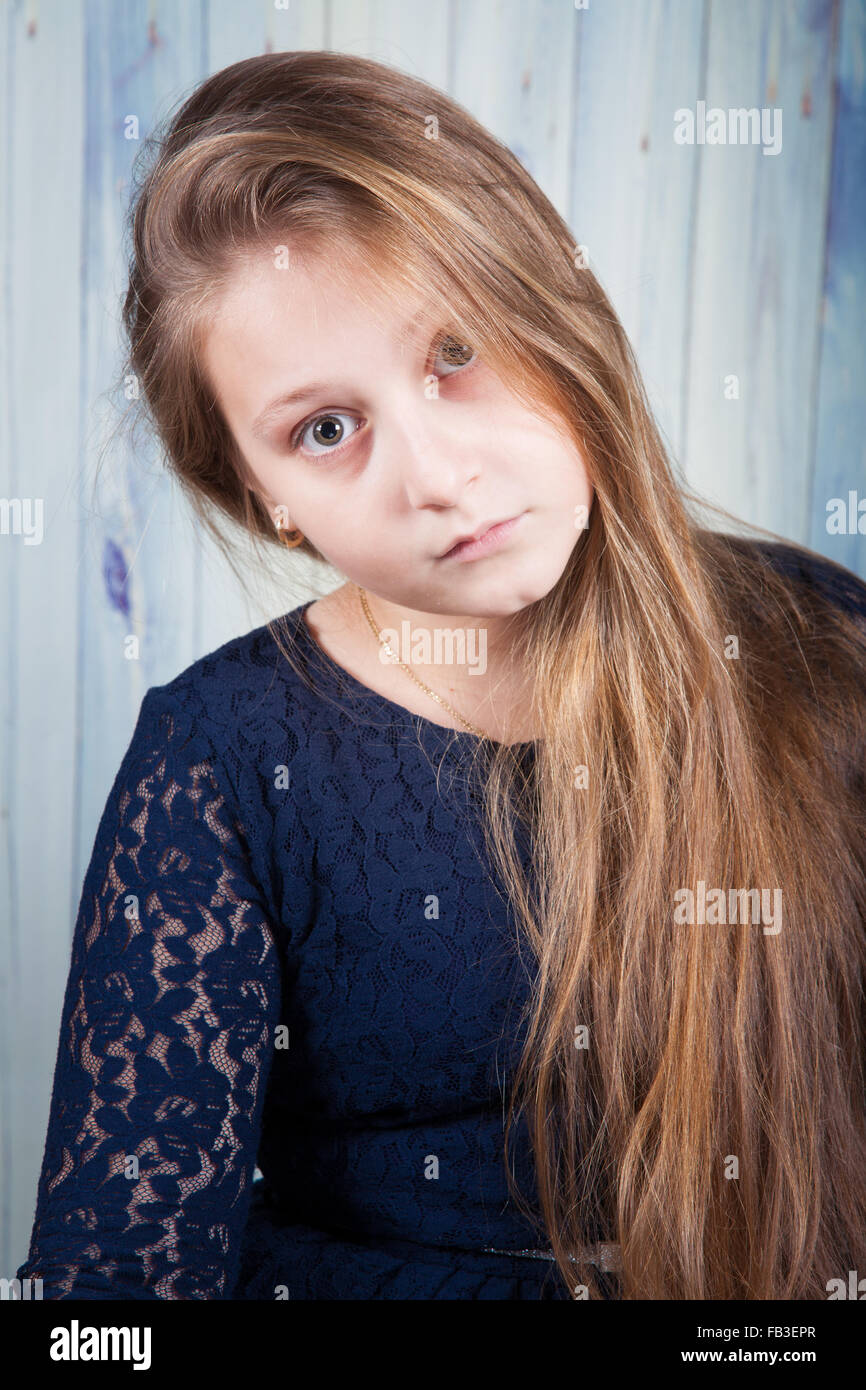 Portrait of a 10 year old girl, studio shot Stock Photo - Alamy