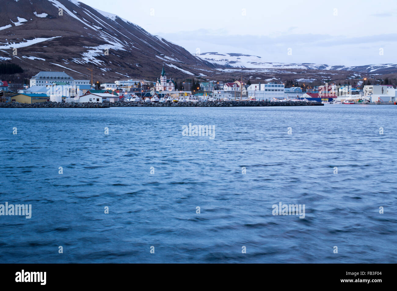 Seaside port in Iceland Stock Photo - Alamy