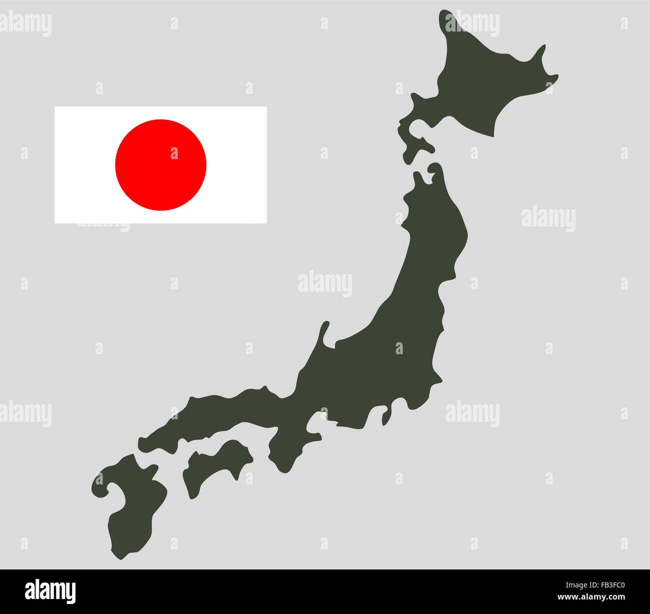 japan map on a white background Stock Photo - Alamy