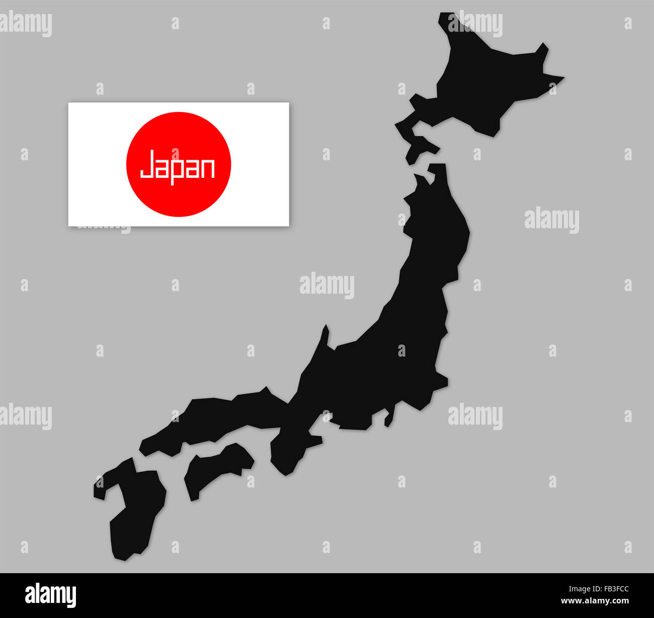 japan map on a white background Stock Photo - Alamy