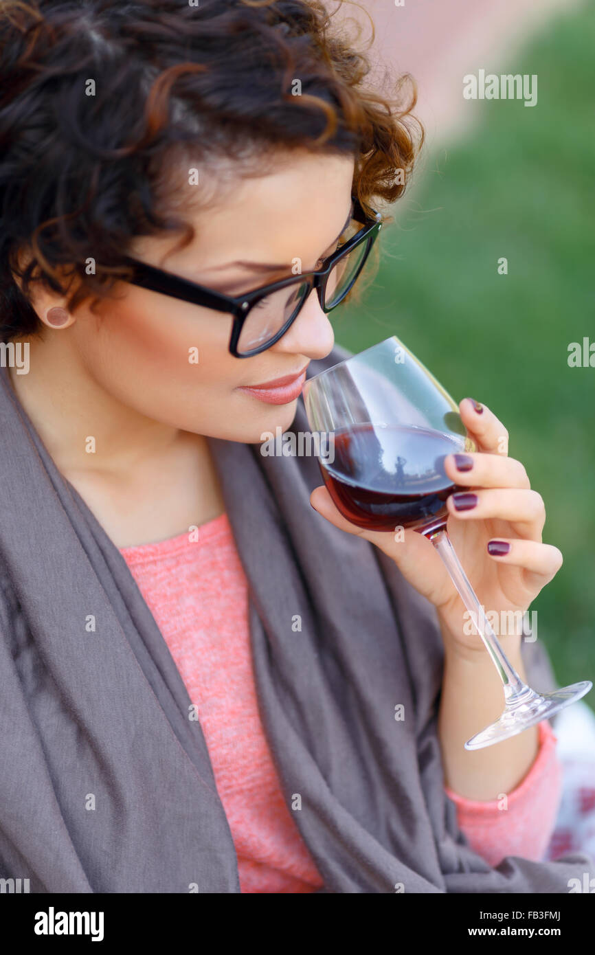 Girl with wine hi-res stock photography and images - Alamy
