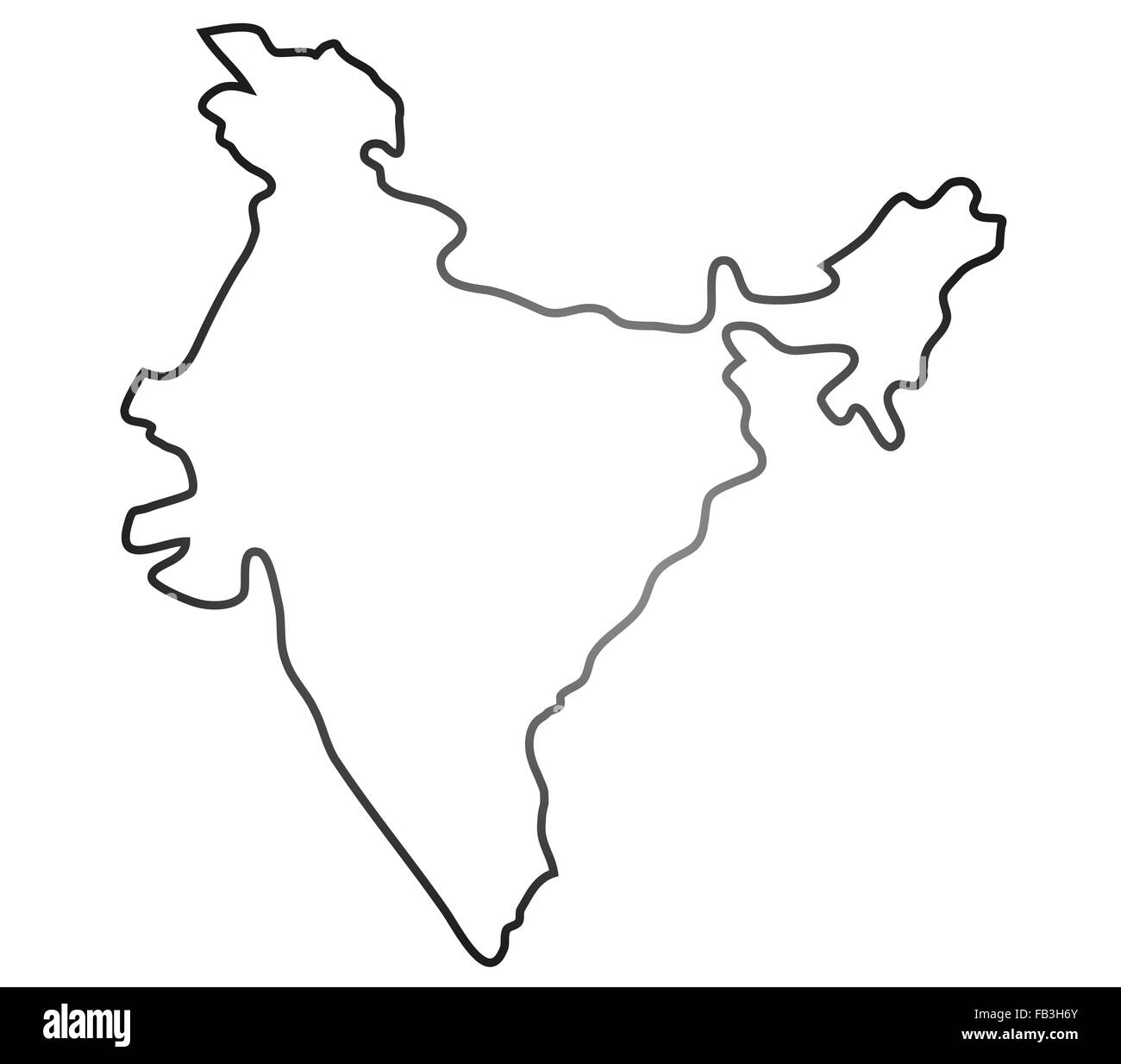 map india on white background Stock Photo - Alamy