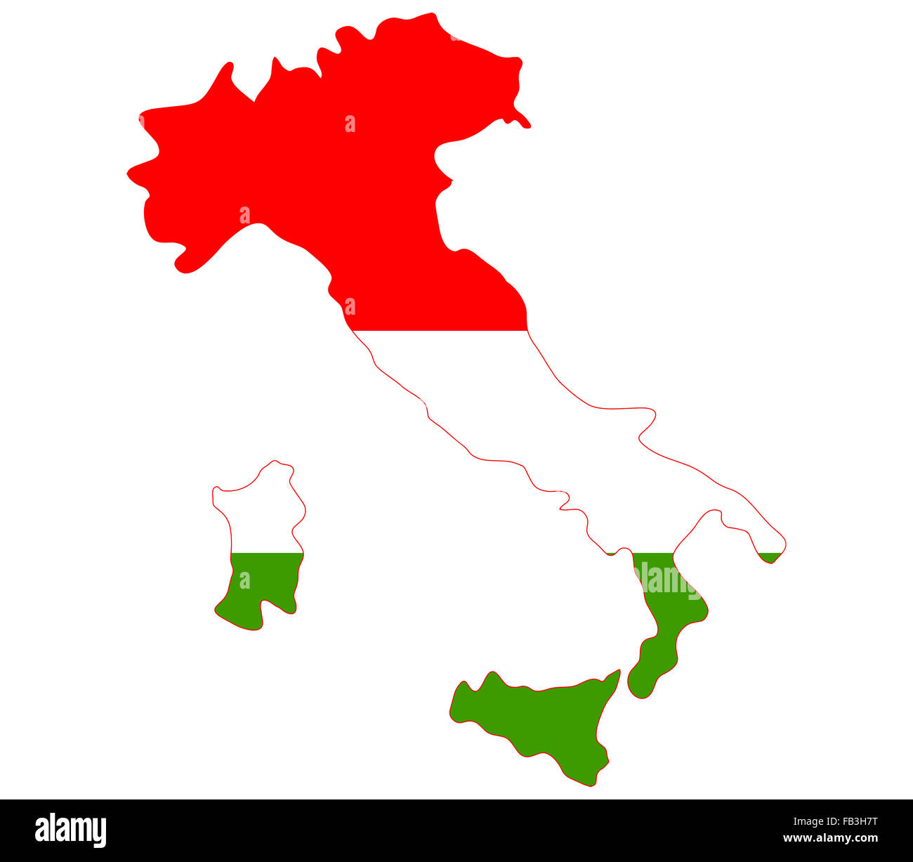 map Italy on white background Stock Photo - Alamy