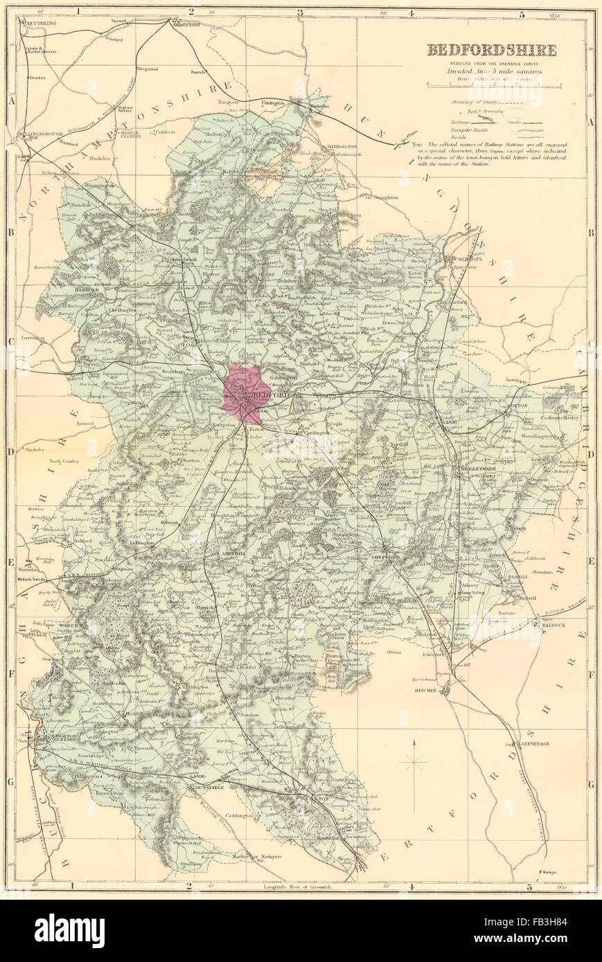Bedfordshire map hi-res stock photography and images - Alamy