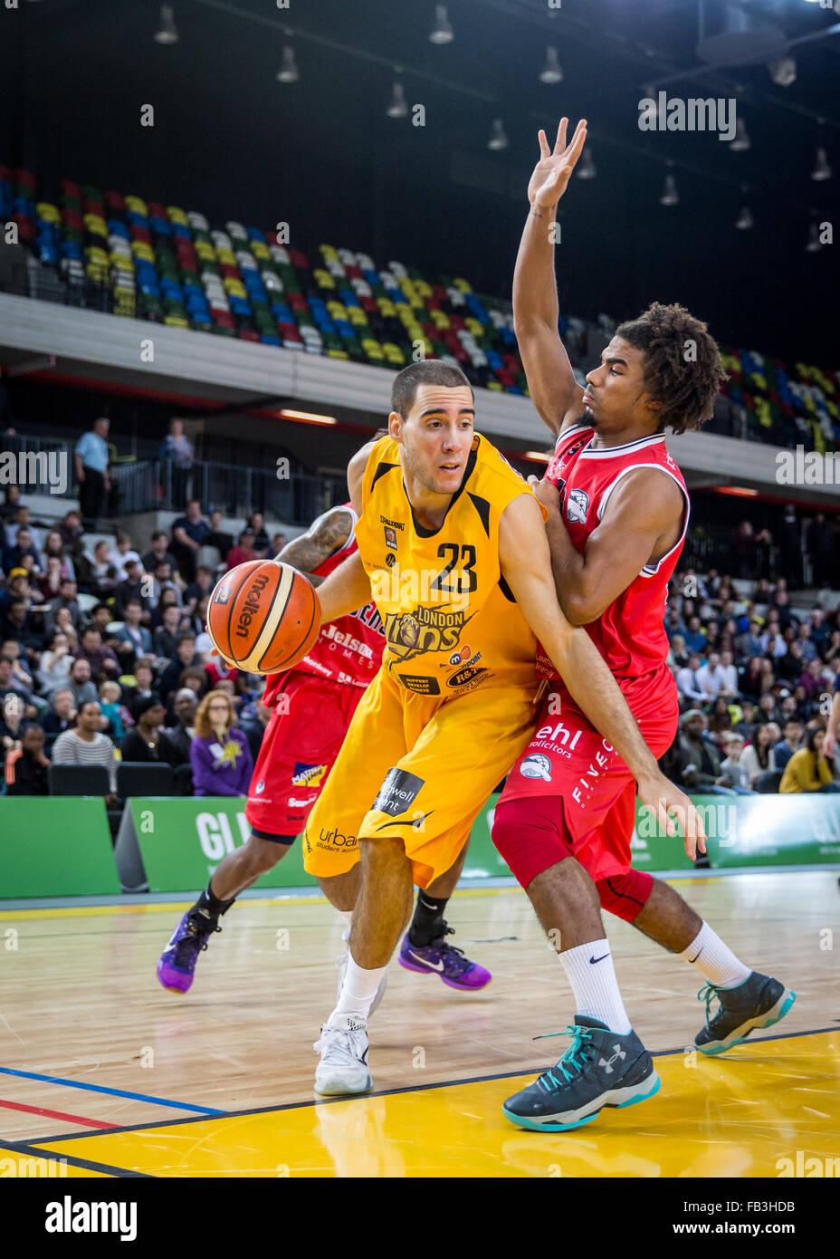 London UK 8th January, 2016. Leicester Riders defeat London Lions 71-50 ...