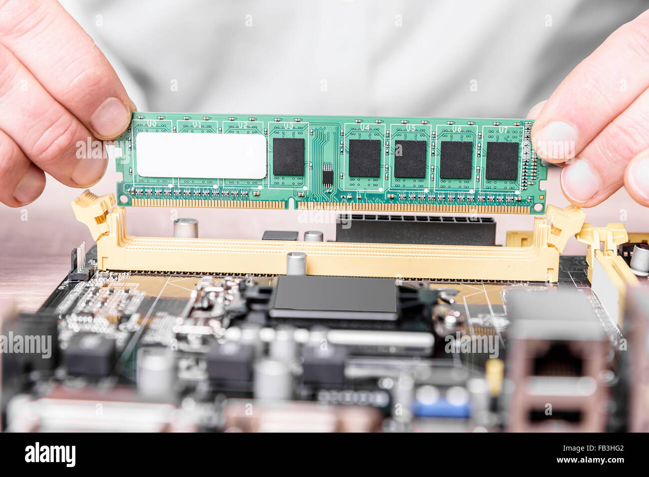 Computer memory installation Stock Photo - Alamy