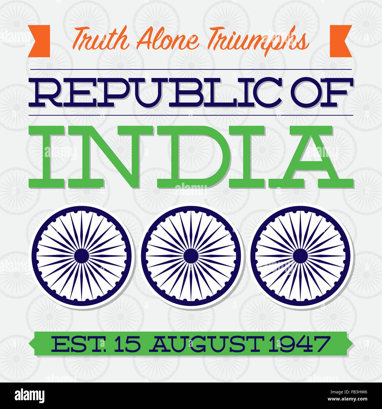 Flat typographic Indian Independence Day card in vector format Stock ...