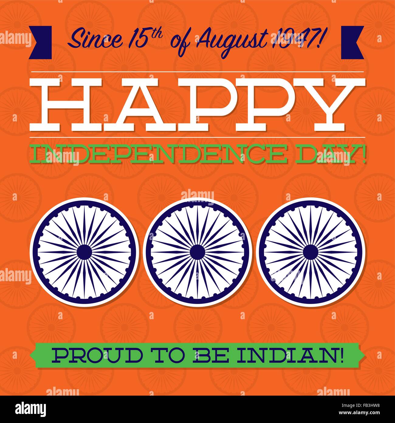 Flat typographic Indian Independence Day card in vector format Stock ...