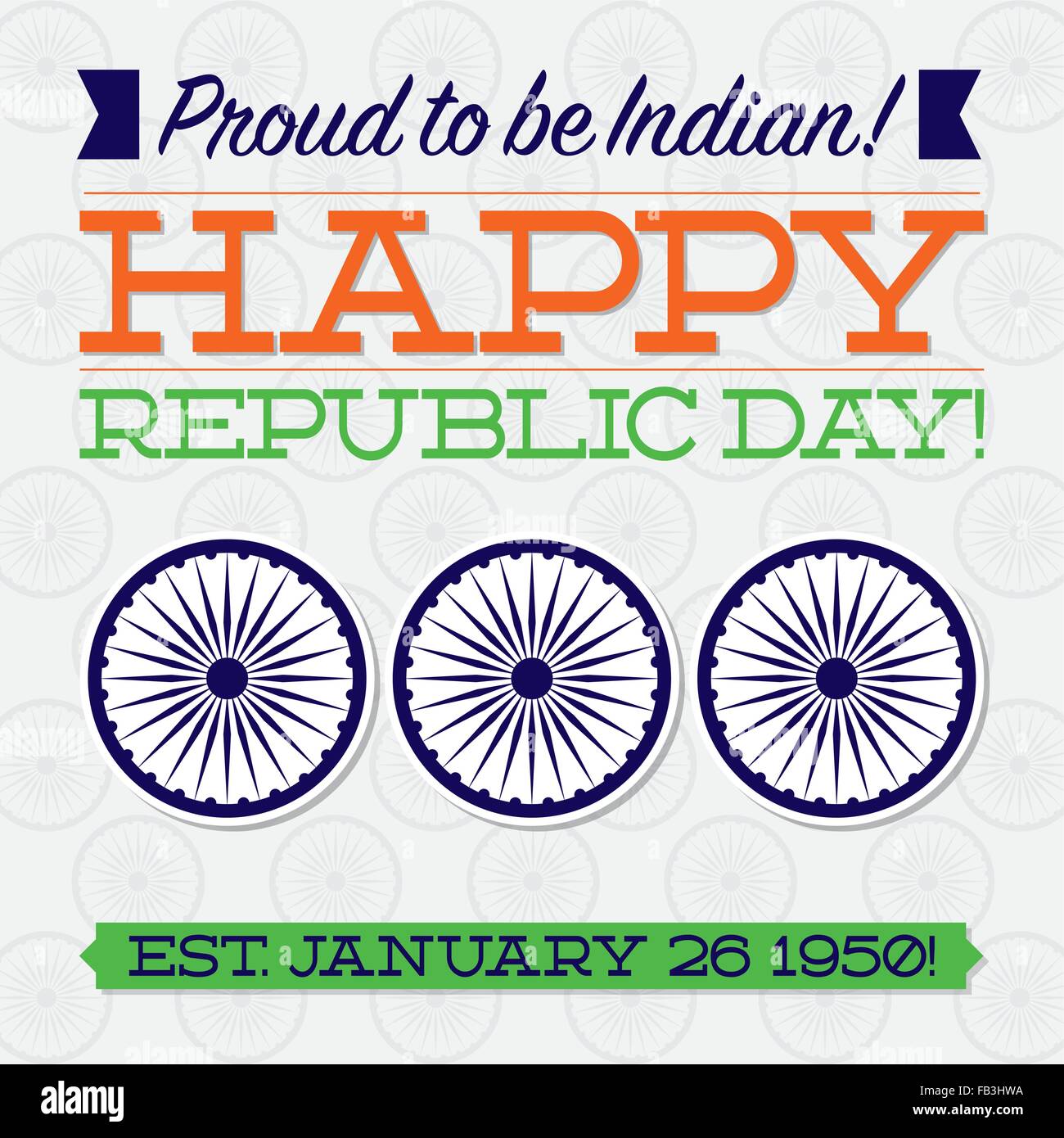Flat typographic Indian Republic Day card in vector format Stock Vector ...