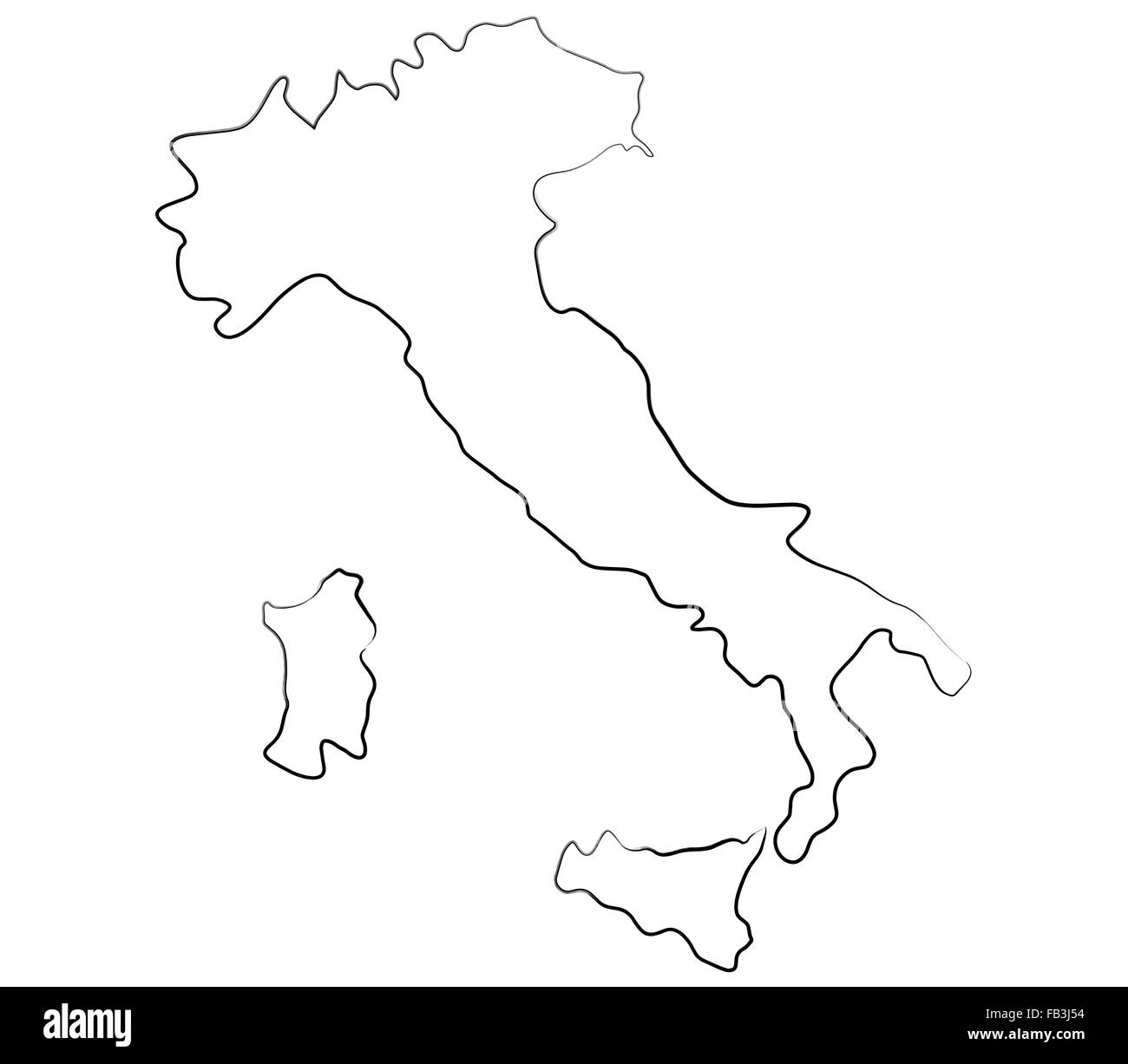 map Italy on white background Stock Photo - Alamy