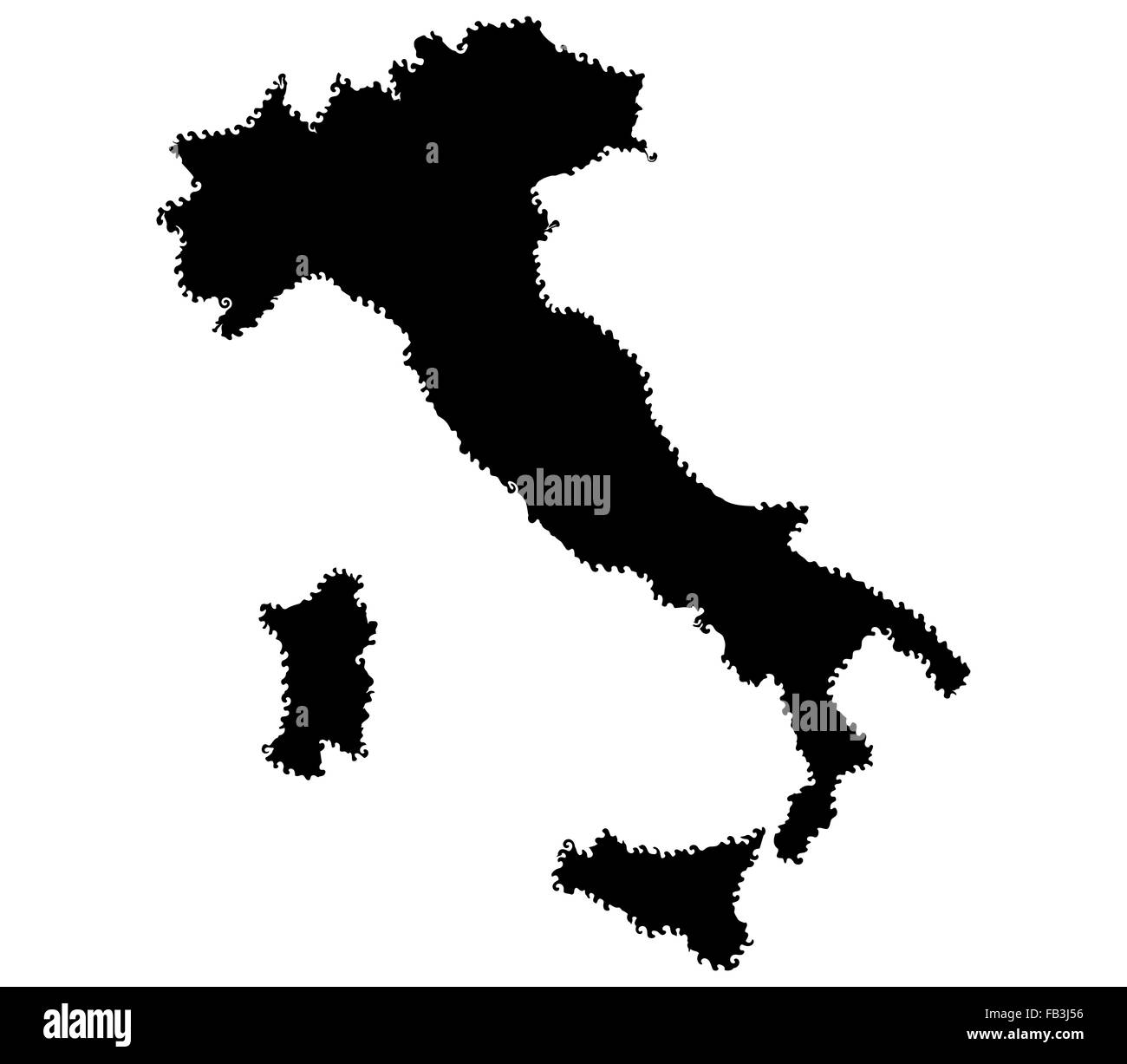 map Italy on white background Stock Photo - Alamy