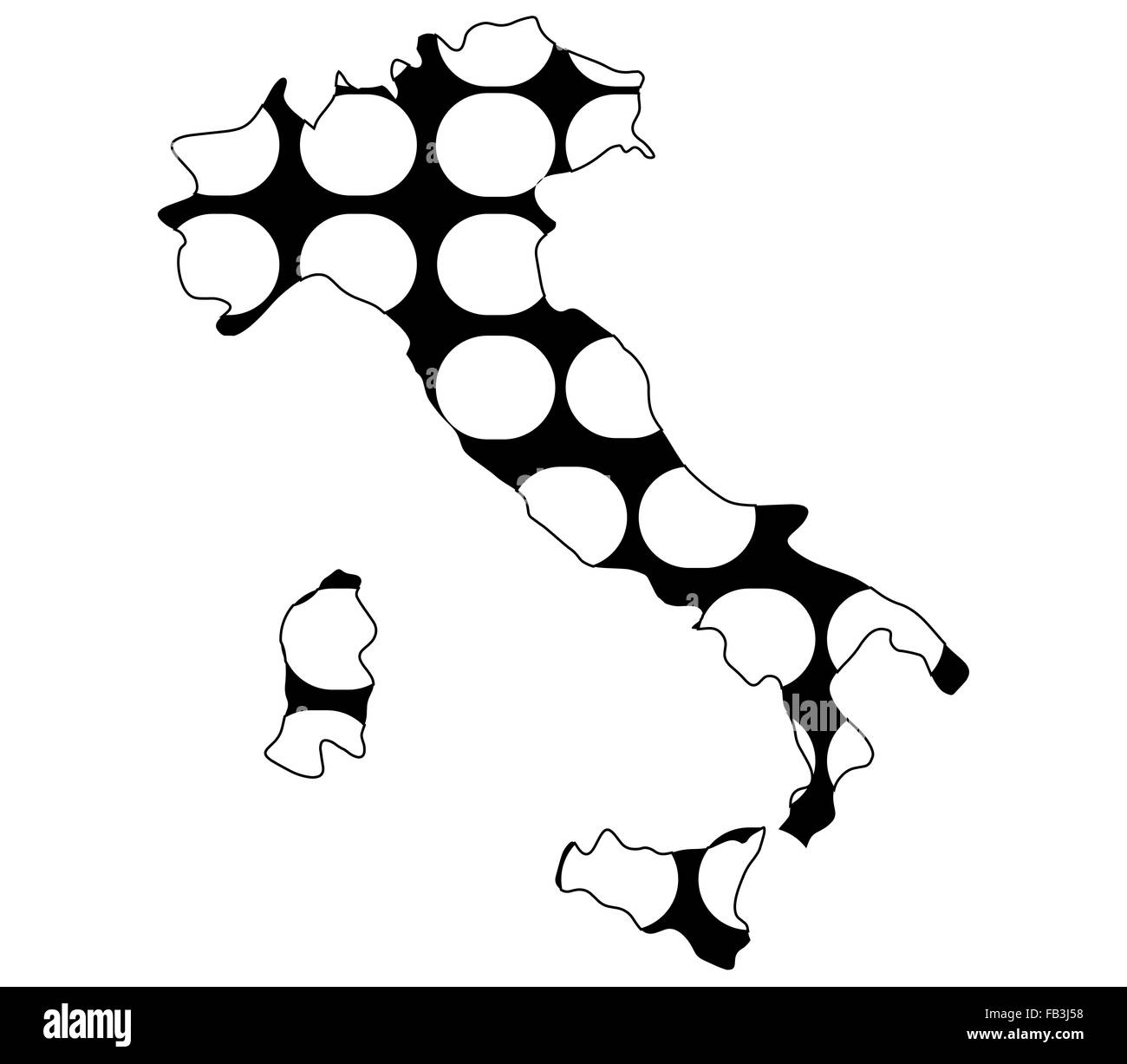map Italy on white background Stock Photo - Alamy