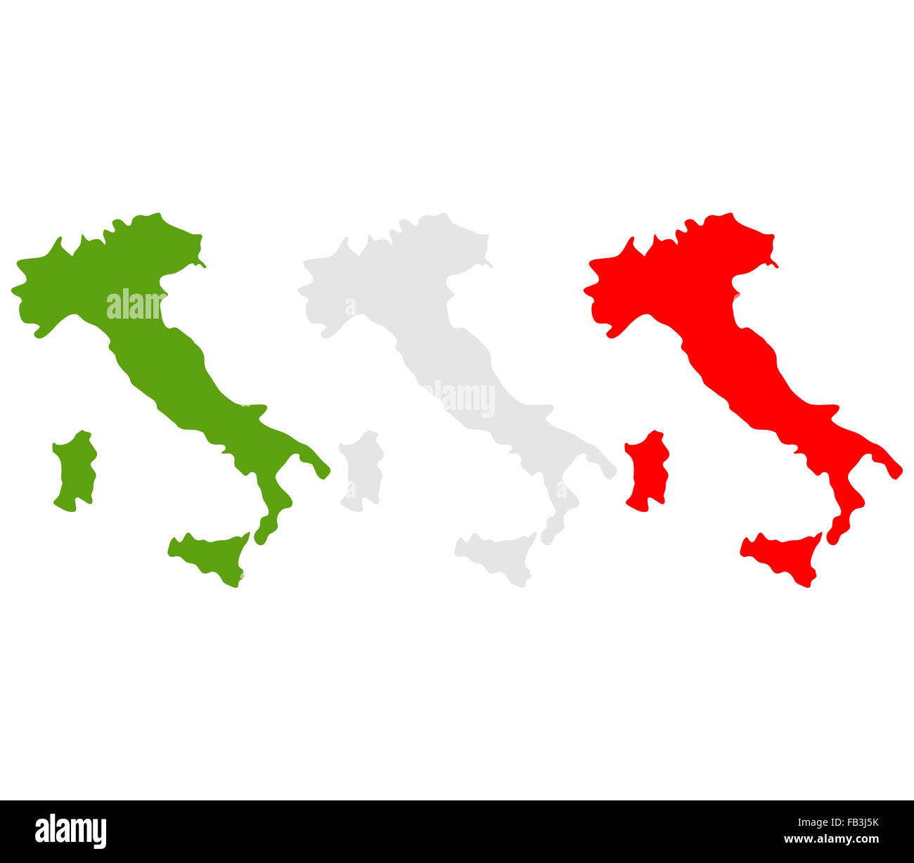 Italian flag on a white background Stock Photo - Alamy