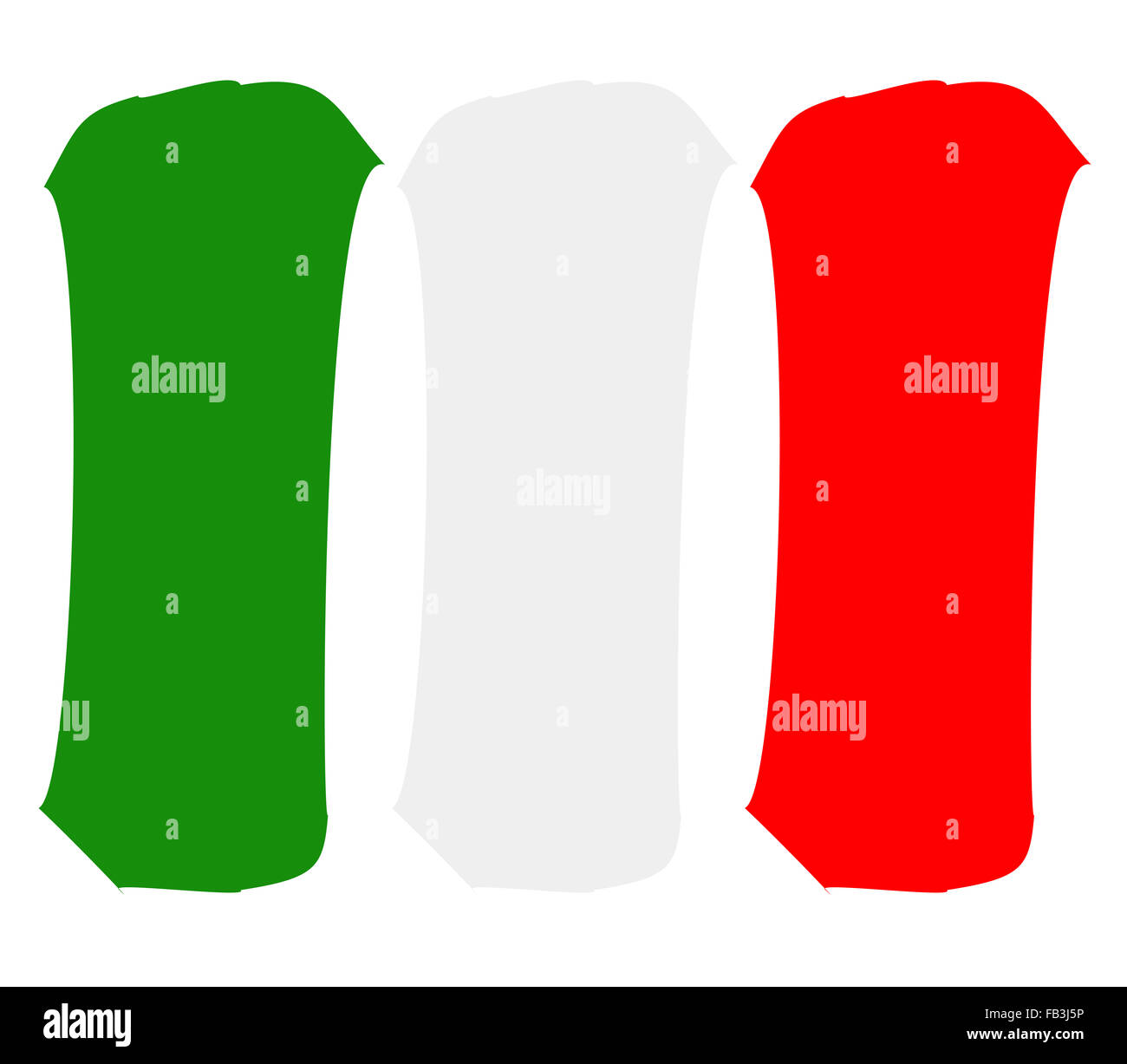 Italian flag on a white background Stock Photo - Alamy