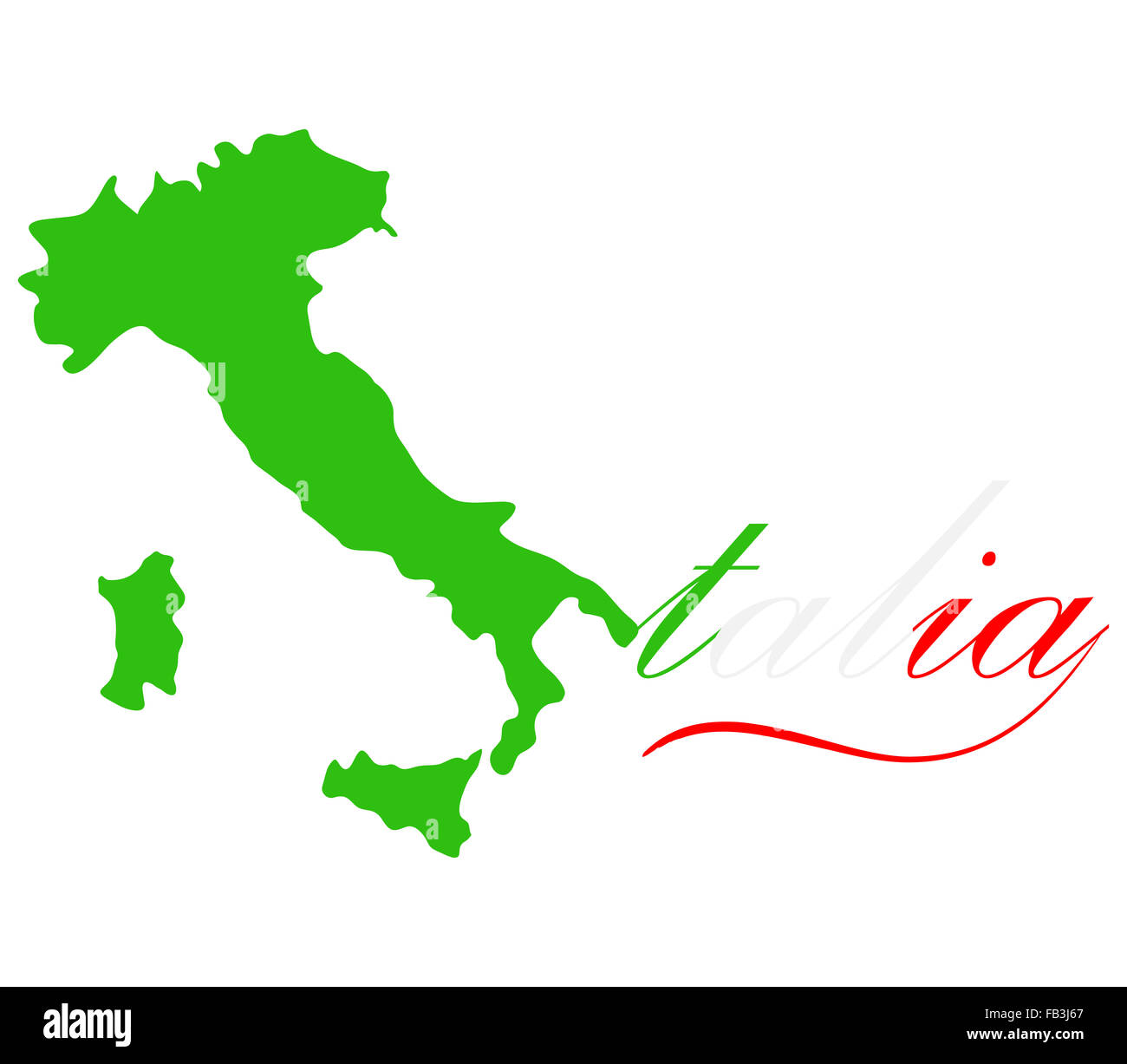 map Italy on white background Stock Photo - Alamy