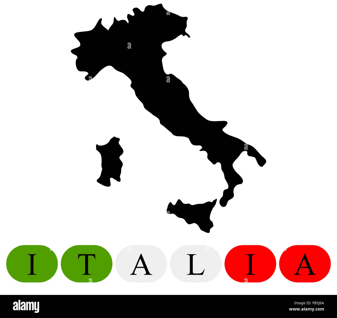 map Italy on white background Stock Photo - Alamy