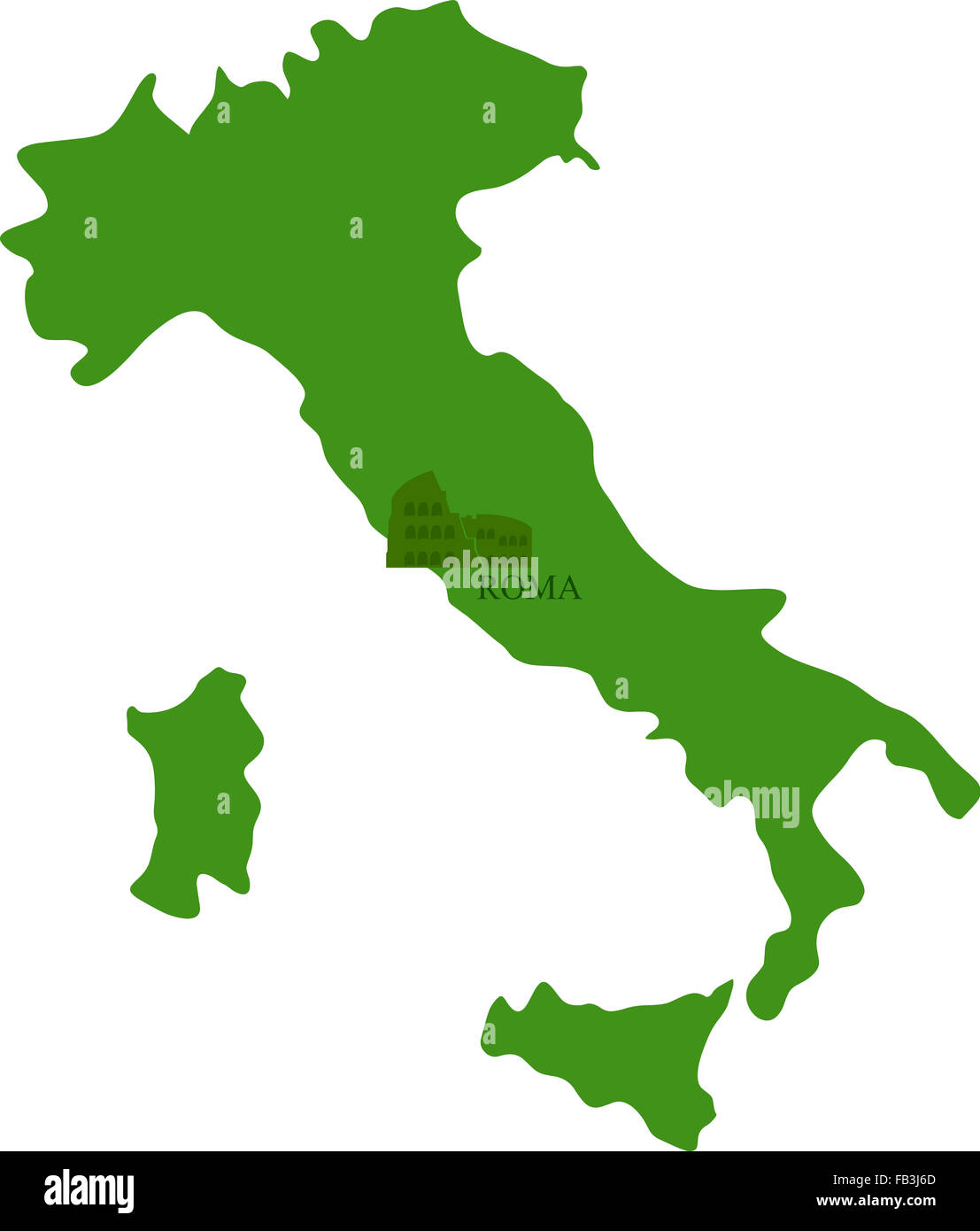 map Italy on white background Stock Photo - Alamy