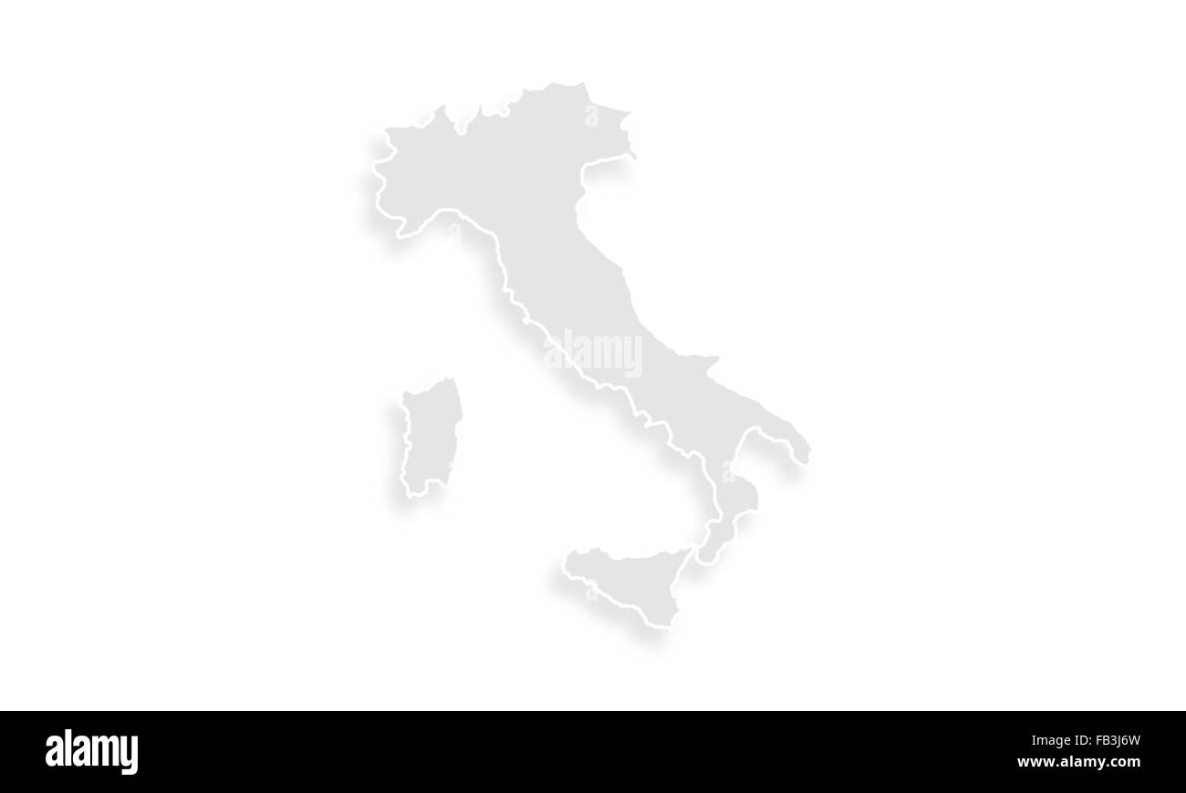 map Italy on white background Stock Photo - Alamy
