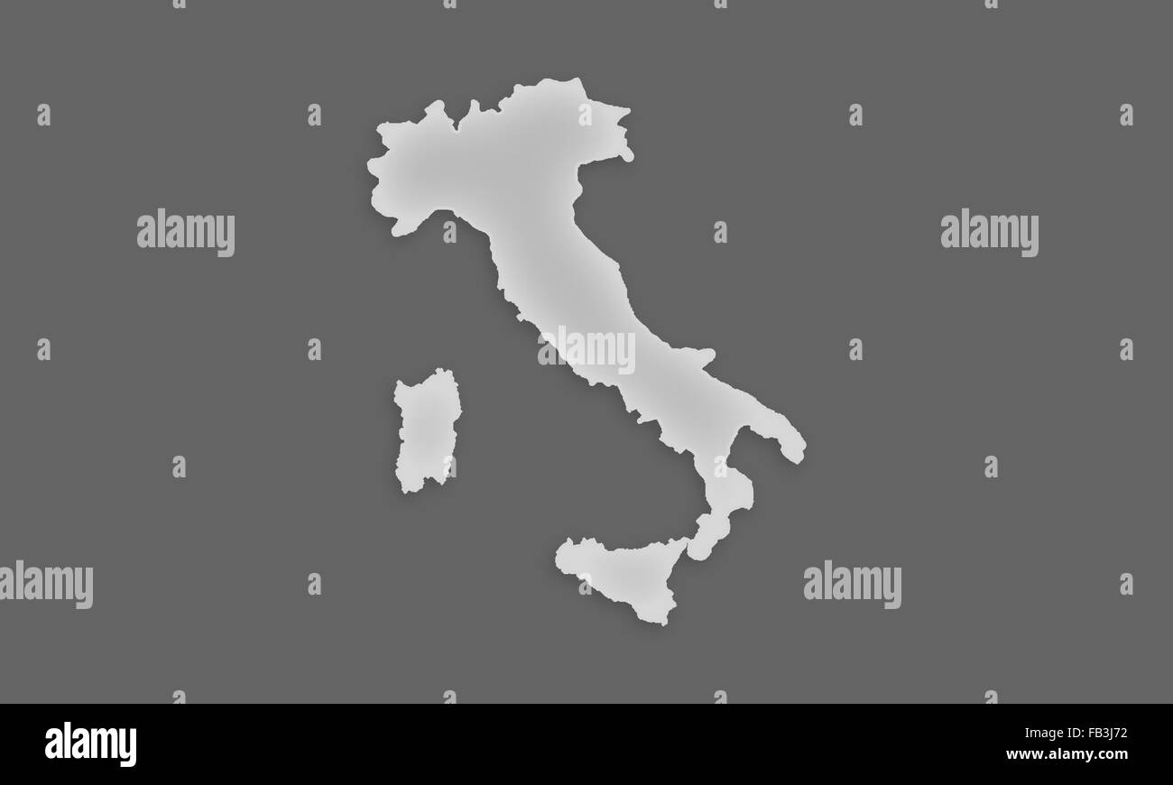 map Italy on white background Stock Photo - Alamy