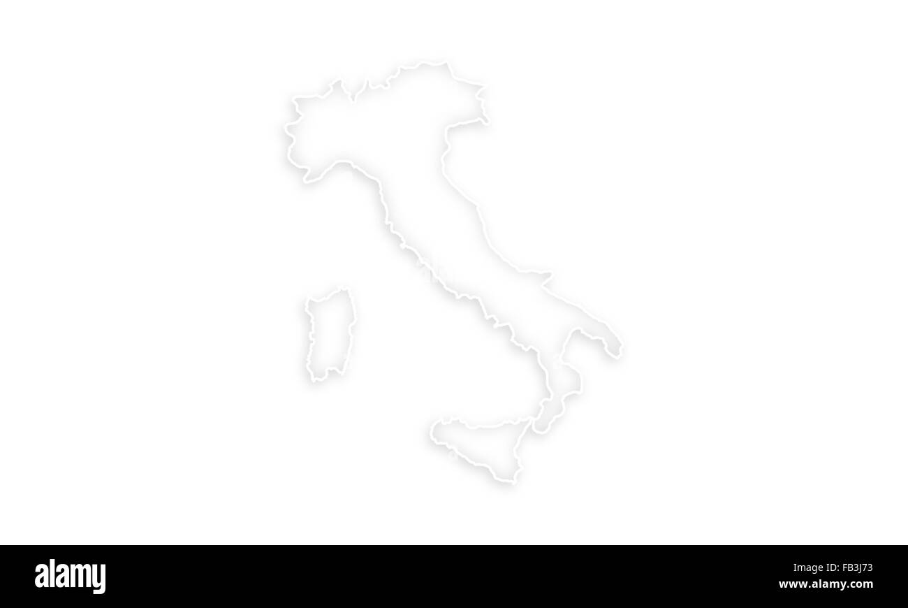 map Italy on white background Stock Photo - Alamy