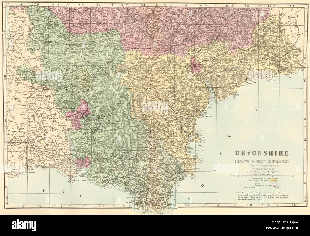 Antique map of devon hi-res stock photography and images - Alamy