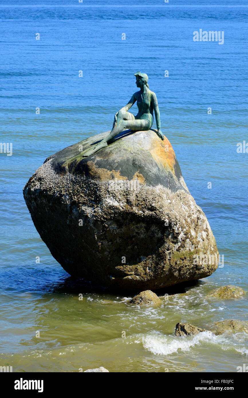 Girl in Wetsuit Statue Stanley Park Vancouver British Columbia Canada ...