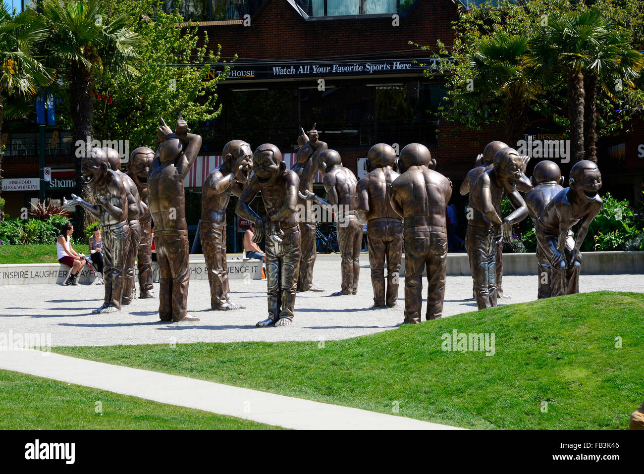 A-Maze-Zing Laughter Statues Vancouver BC English Bay Stock Photo - Alamy