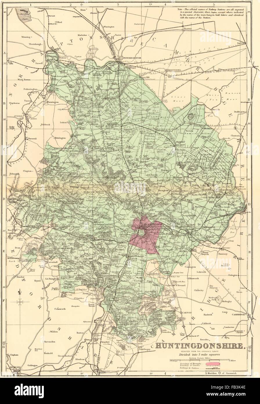 Huntingdonshire map hi-res stock photography and images - Alamy