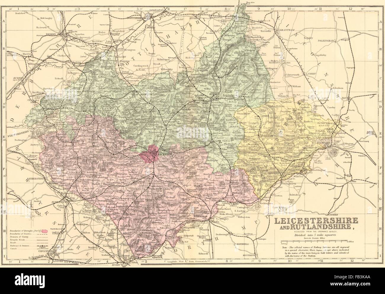 Leicestershire county map hi-res stock photography and images - Alamy