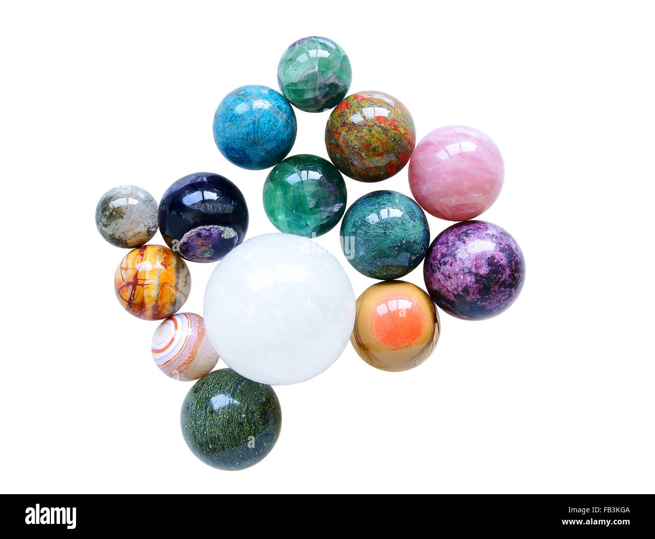 Natural mineral stone polished sphere balls Stock Photo - Alamy