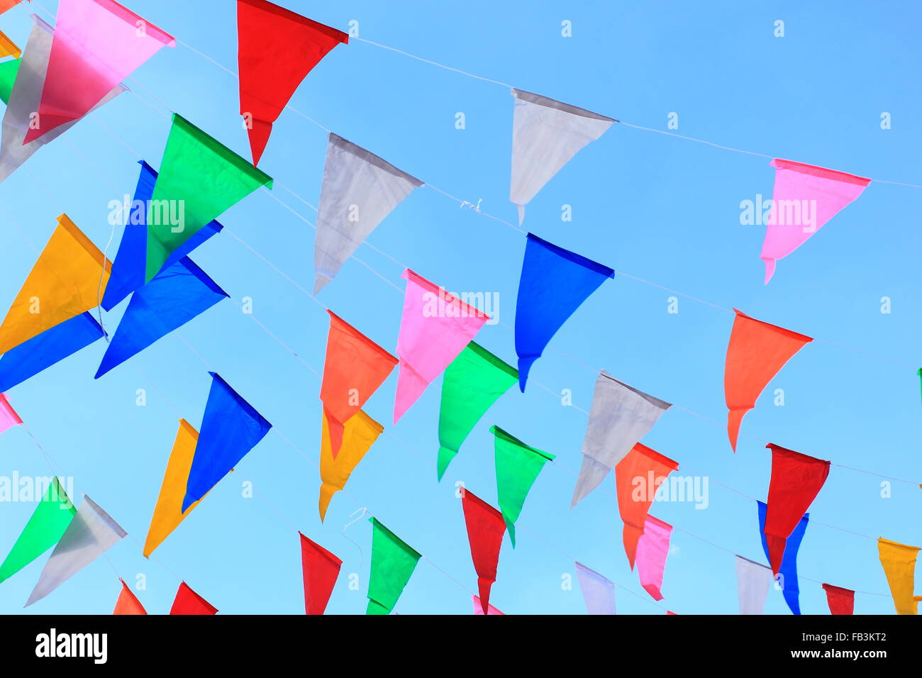 colorful bunting background inside fun fair and various festival Stock ...