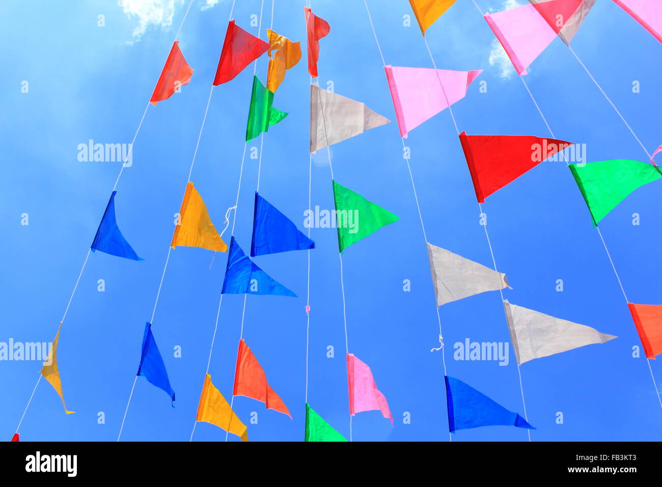 colorful bunting background inside fun fair and various festival Stock ...