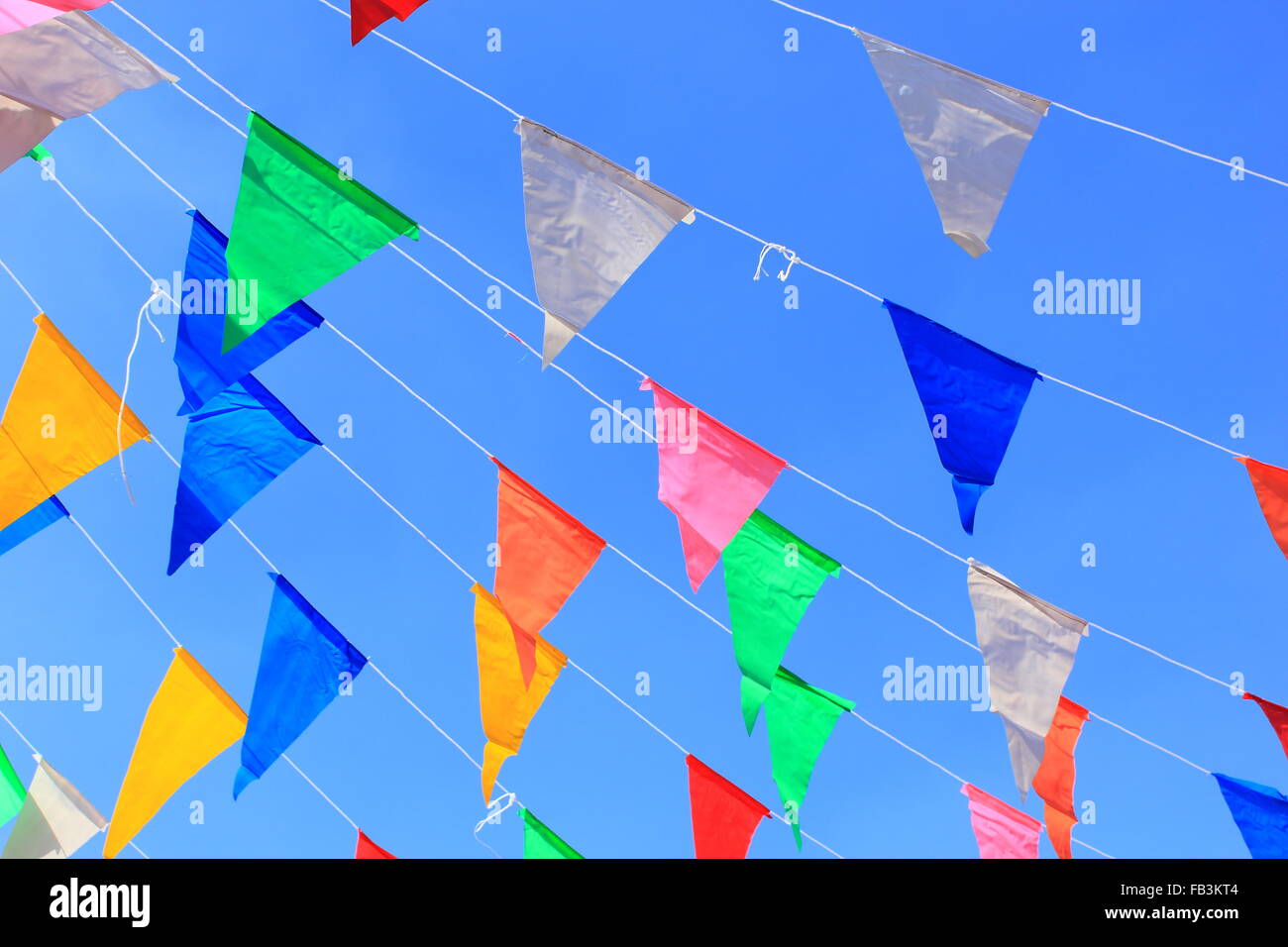 colorful bunting background inside fun fair and various festival Stock ...