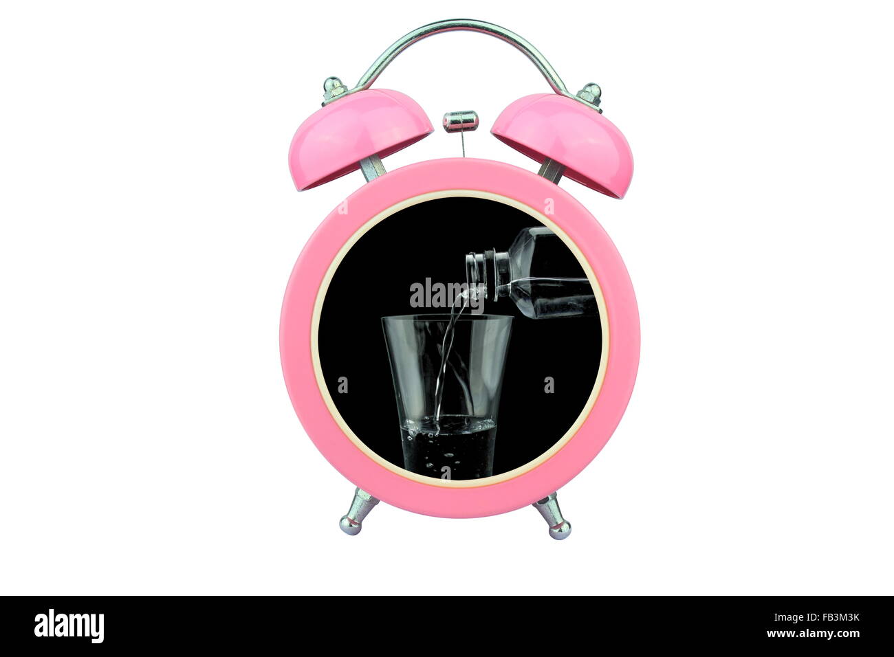 conceptual art : time to drink water : pour water into a glass within ...