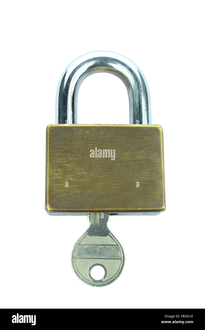 background of lock key isolated on white background Stock Photo - Alamy