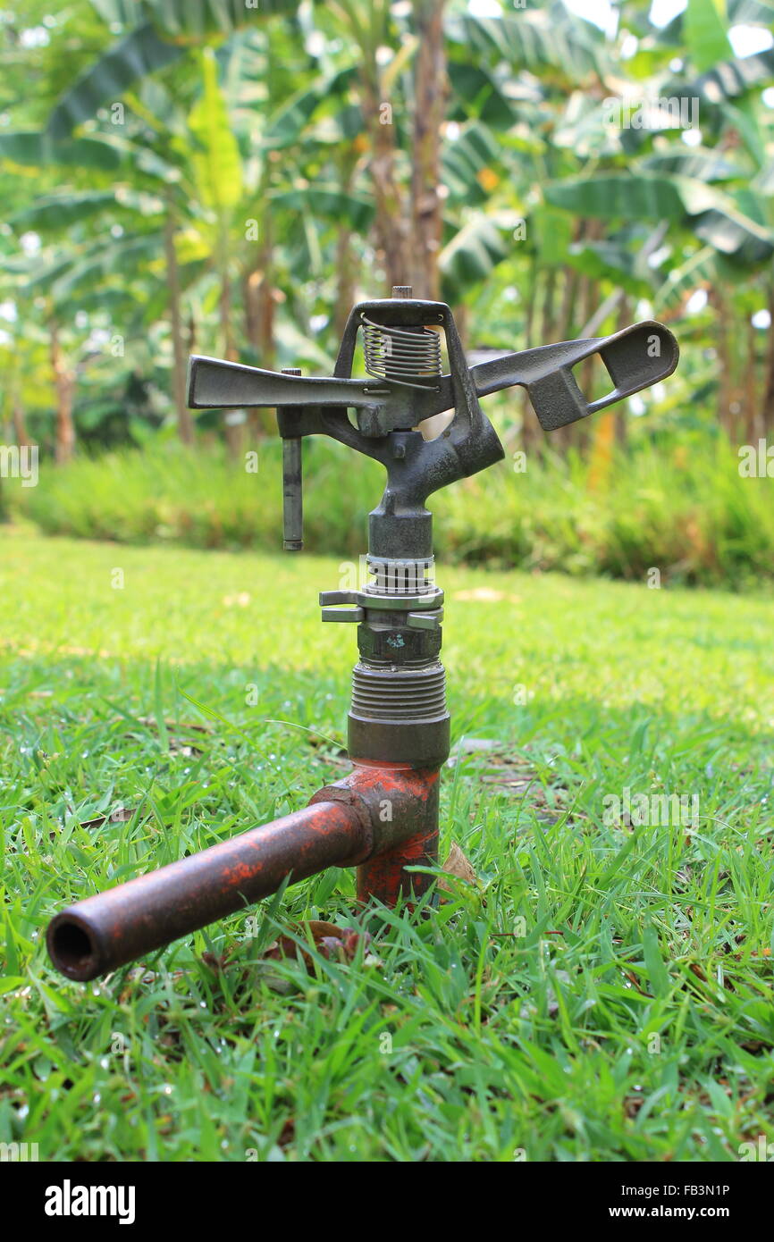 Modern irrigation system watering grass hi-res stock photography and ...