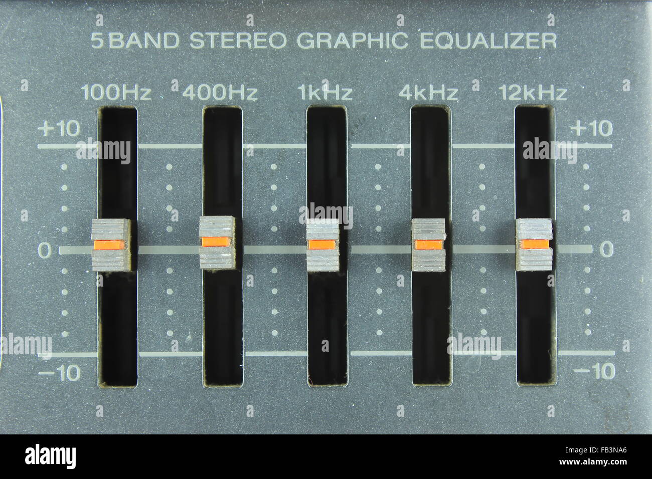 five band stereo graphic equalizer Stock Photo - Alamy