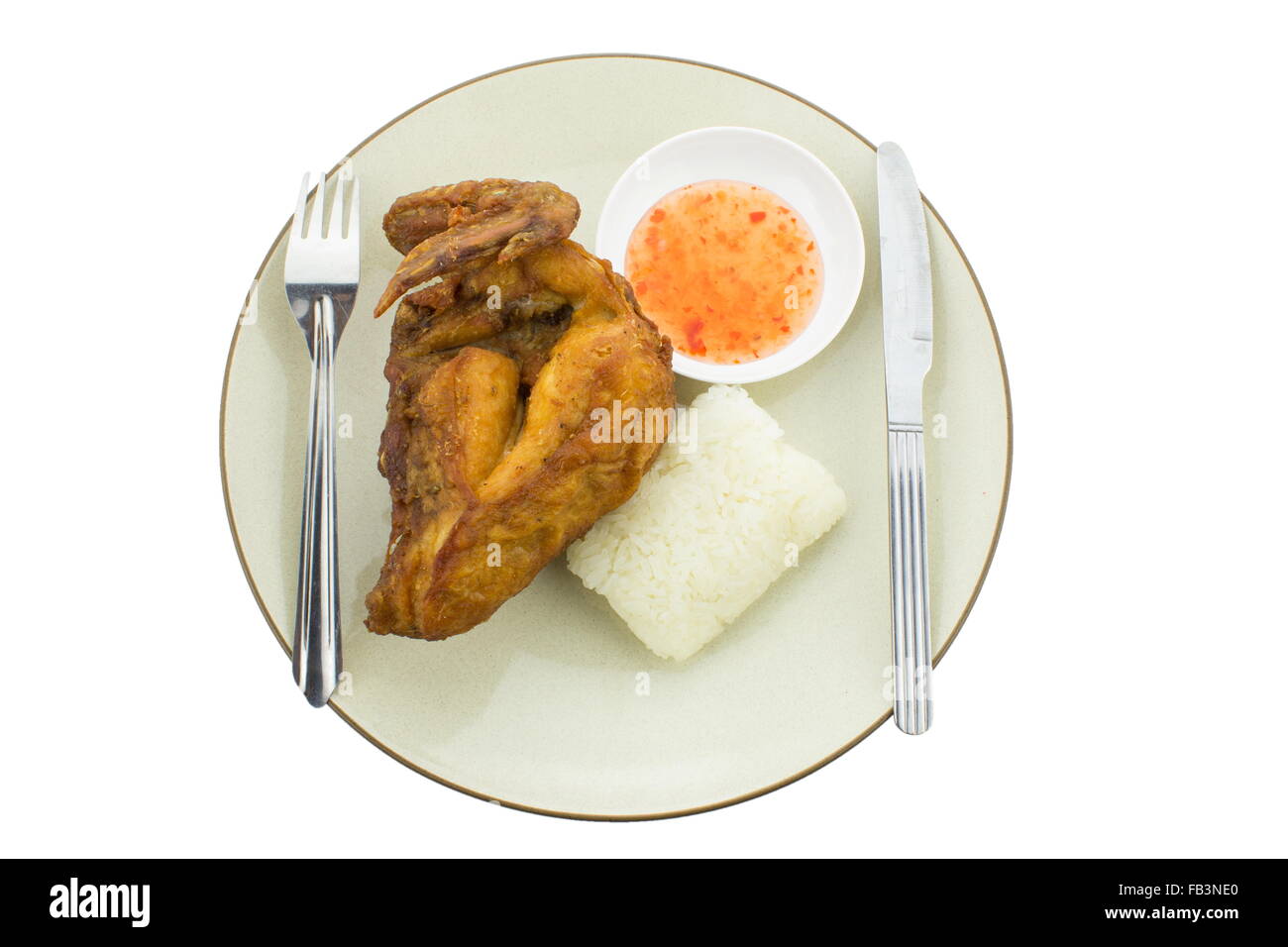 Fried chicken rice on hi-res stock photography and images - Alamy