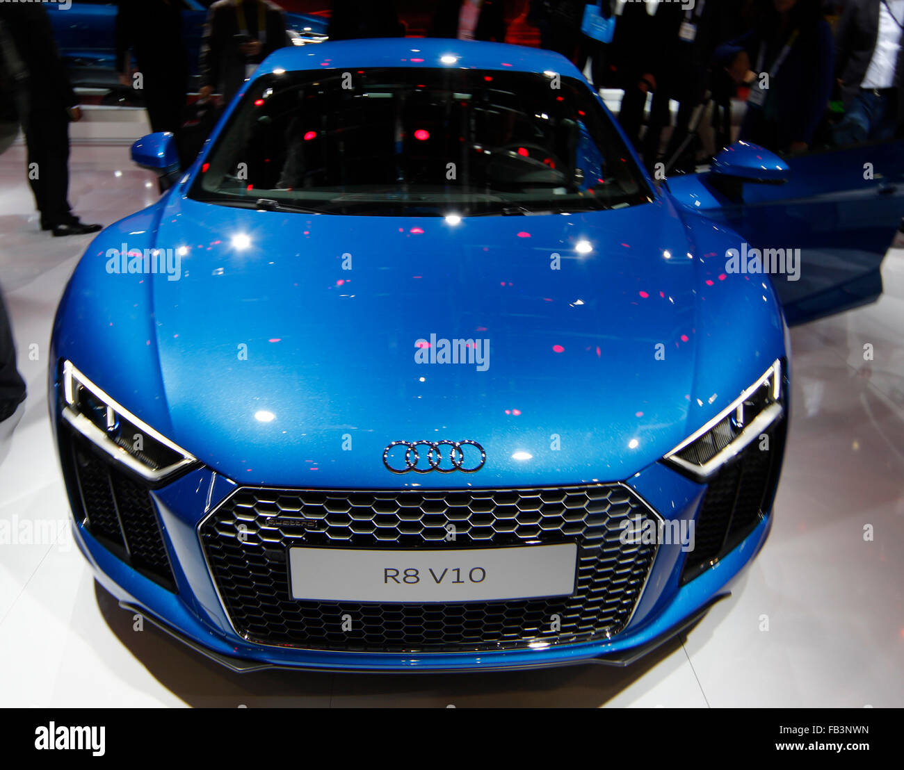 Las Vegas NV, USA. 8th Jan, 2016. Audi booth with the R8 V10 on display ...