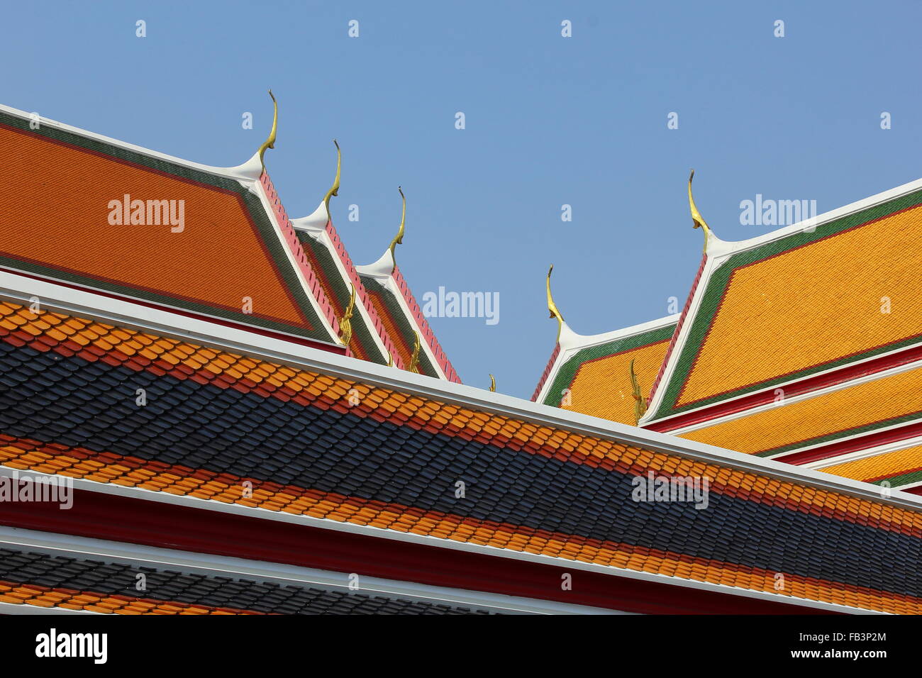 The picture shows the difference of color and roof at temple Stock ...