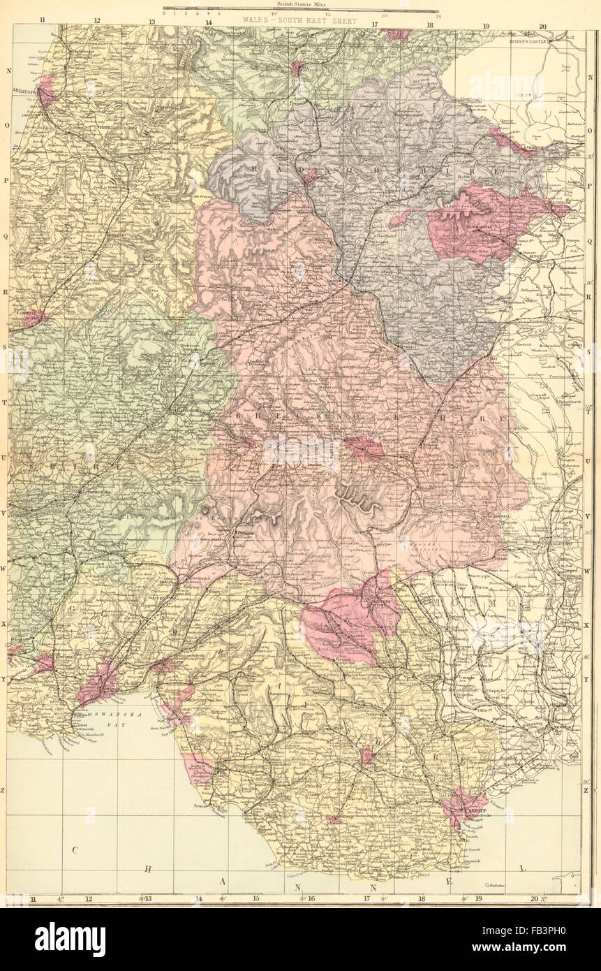 Radnorshire map hi-res stock photography and images - Alamy