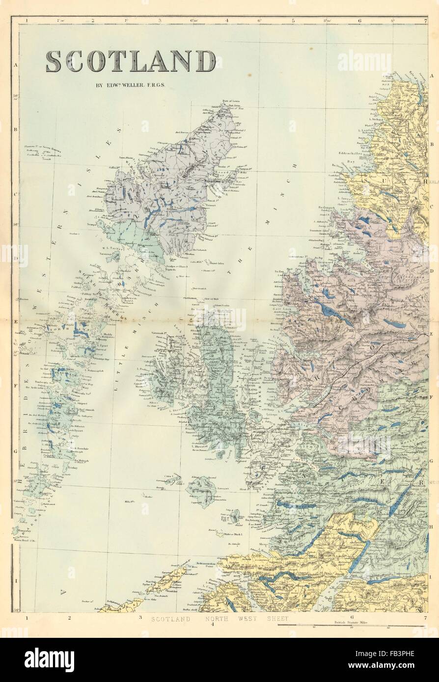 SCOTLAND (North West): Hebrides Skye Uist Harris Lewis. GW BACON, 1883 ...