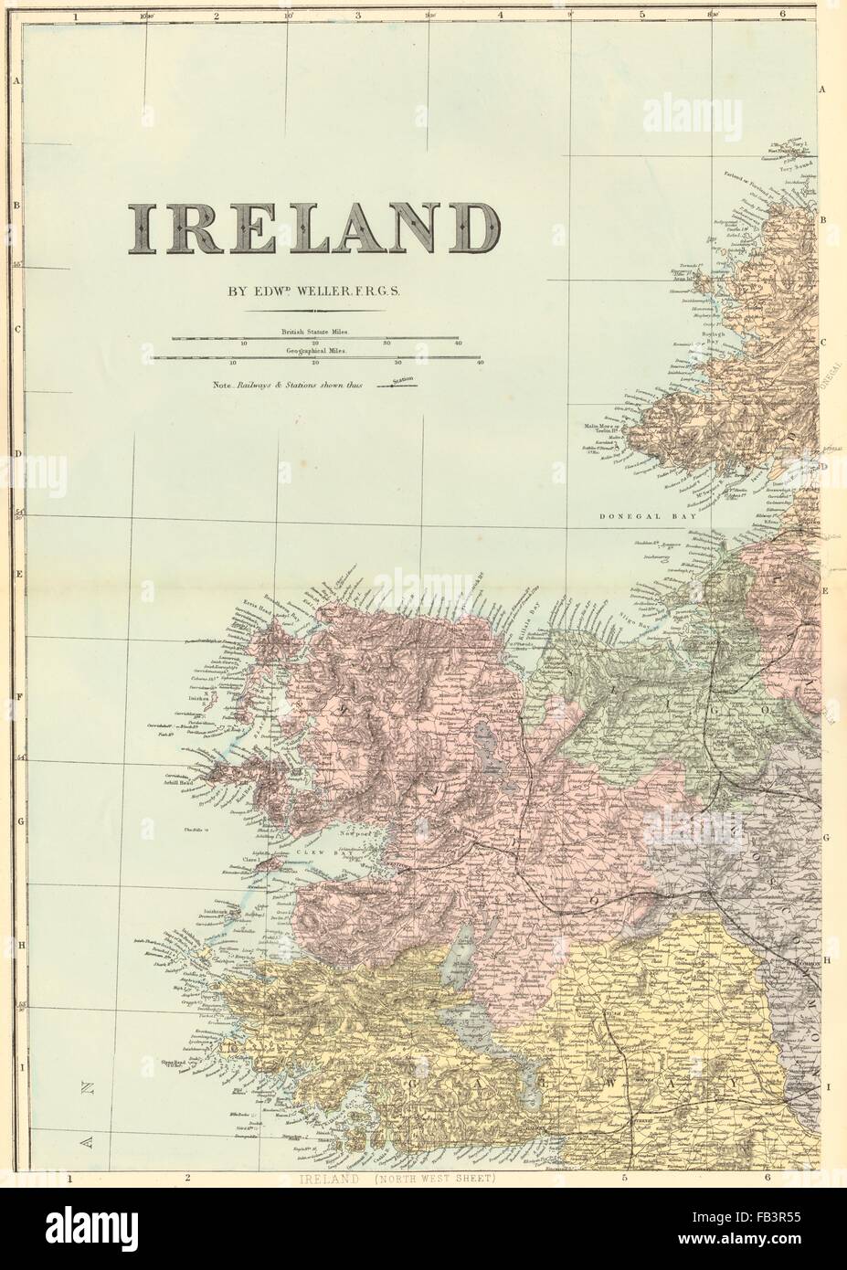 IRELAND (North West): Connacht: Mayo Galway Sligo. Antique map by GW ...
