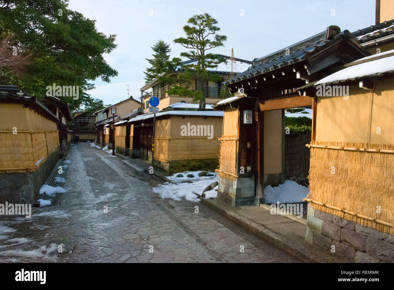 Samurai residences in Nagamachi Samurai District, wall protected with ...