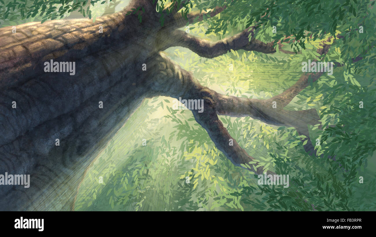 under the big tree Stock Photo - Alamy