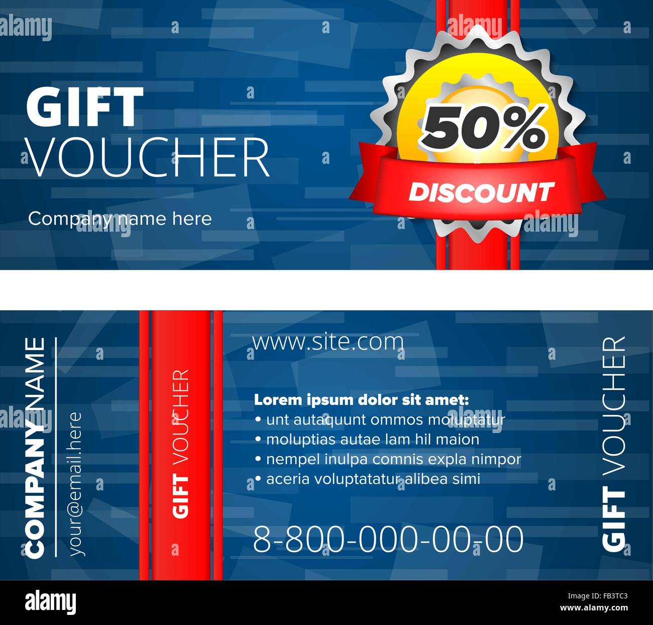 Blue Gift voucher template with decorative elements Stock Vector Image ...