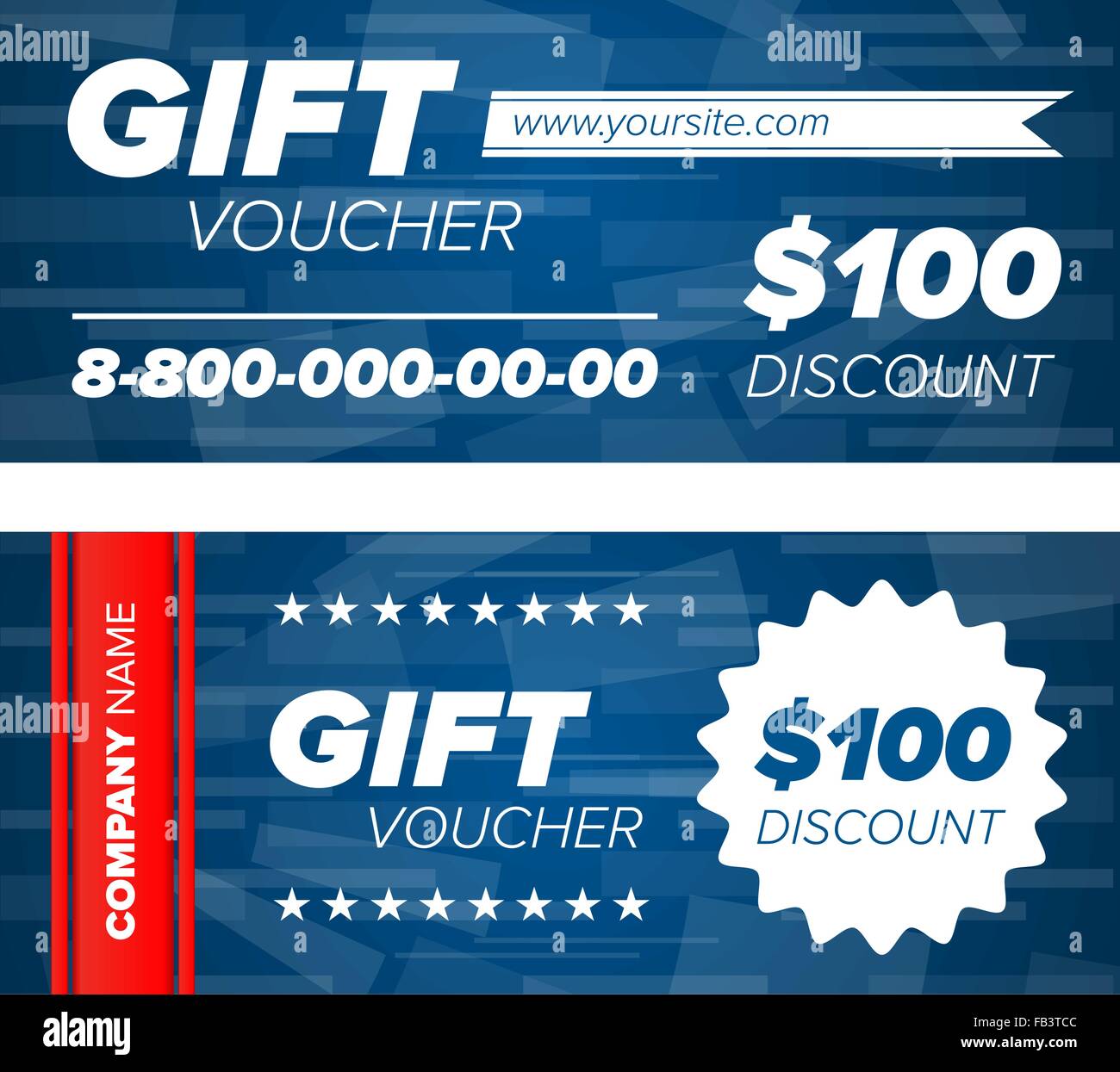 Blue Gift voucher template with decorative elements Stock Vector Image ...